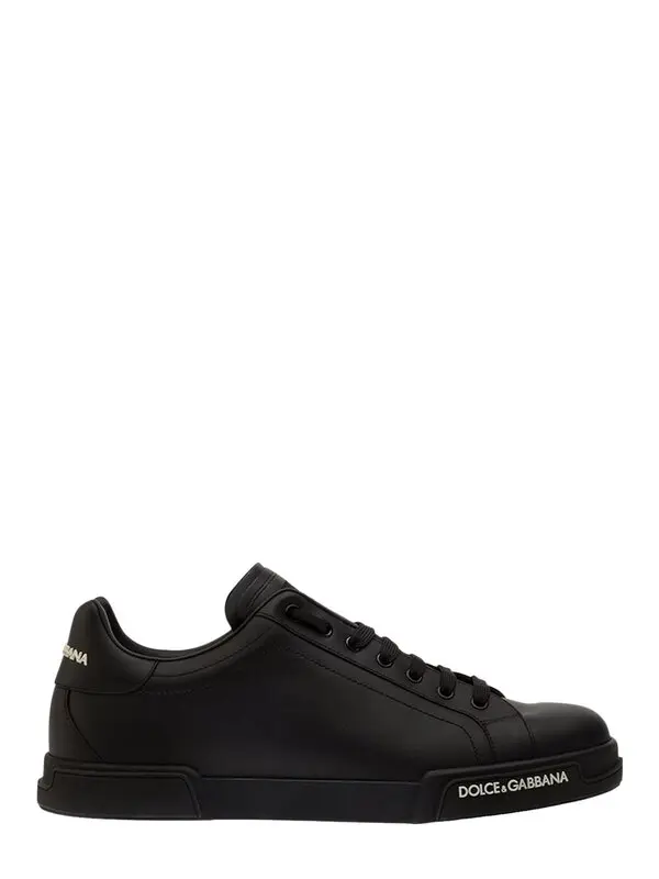 Dolce & Gabbana Leather Low-top Sneakers - Nero/nero