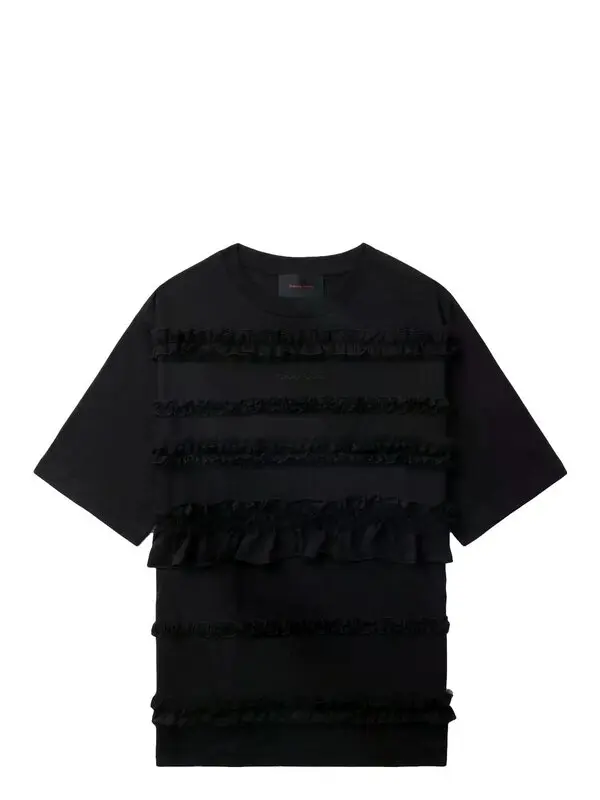 Simone Rocha Ruffle-detailing T-shirt - Black