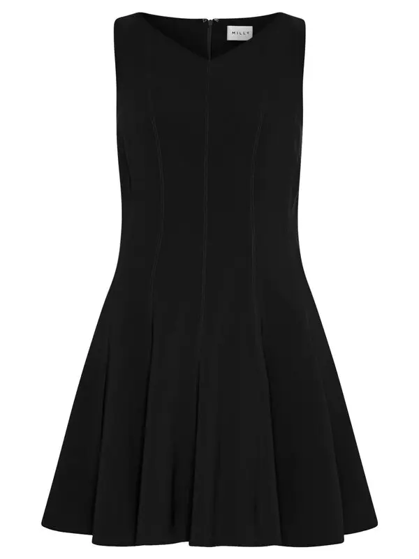 MILLY Sleeveless Fit And Flare Mini Dress - Black