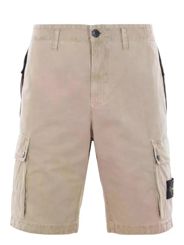 Stone Island Cotton Cargo Shorts - Brown