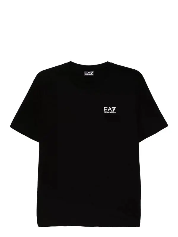 Emporio Armani Logo-print Cotton T-shirt - Black