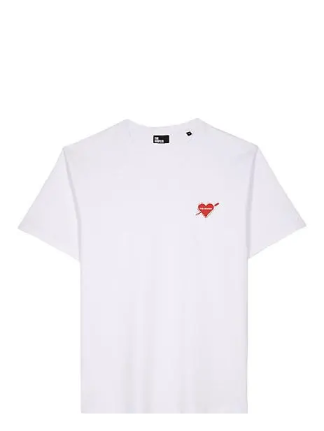 The Kooples Brand-embroidered Short-sleeved Cotton-jersey T-shirt - White