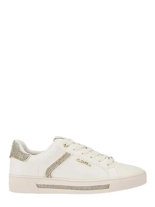 Carvela Daze Jewel Leather Low-top Trainers - Gold