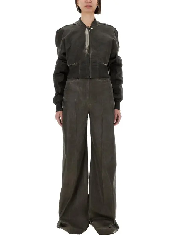 Rick Owens Cropped Bomber Jacket Flight Jkt - Grey