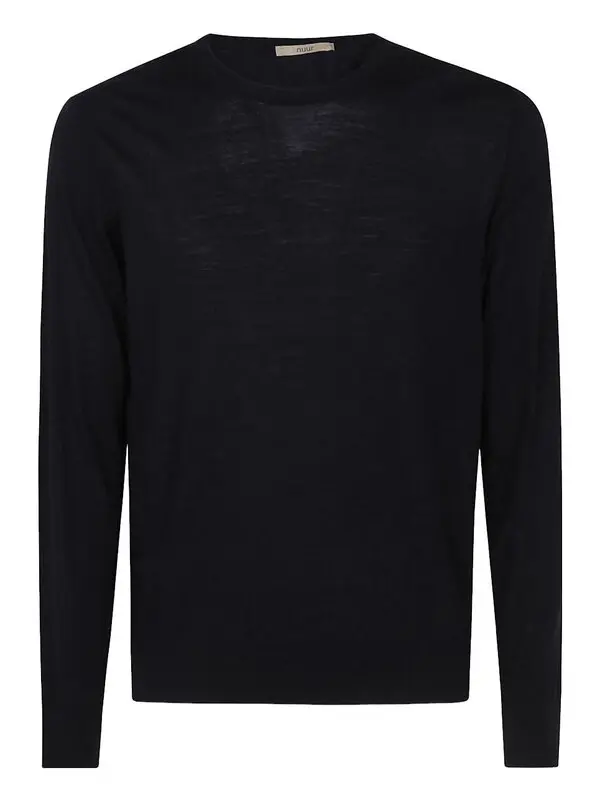 ROBERTO COLLINA Long Sleeve Round Neck Top - Black