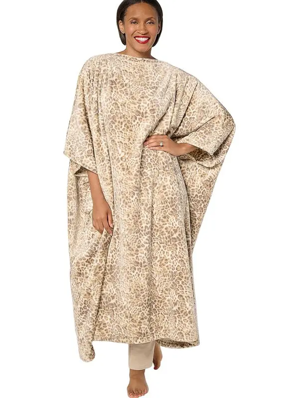 Dennis Basso Hotel Du Cobb Plush Long Kaftan Wearable Throw - One-color
