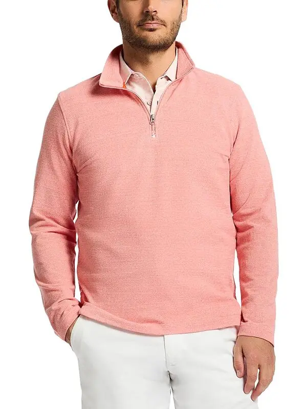 Robert Graham Hobson Quarter Zip Sweater - Coral
