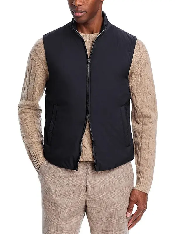 Herno Matte Nylon Vest With Padding - Navy