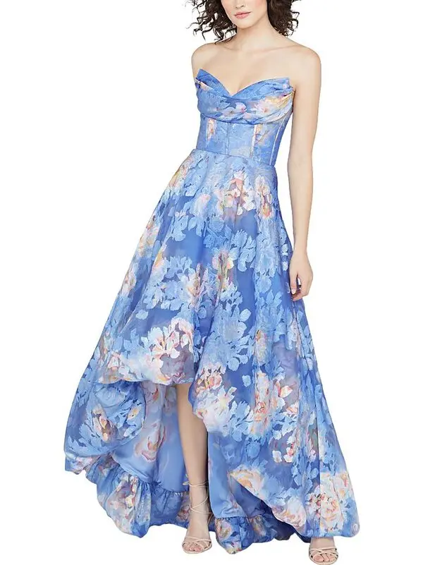 Theia Wendy Bubble Hem Gown - Cornflower