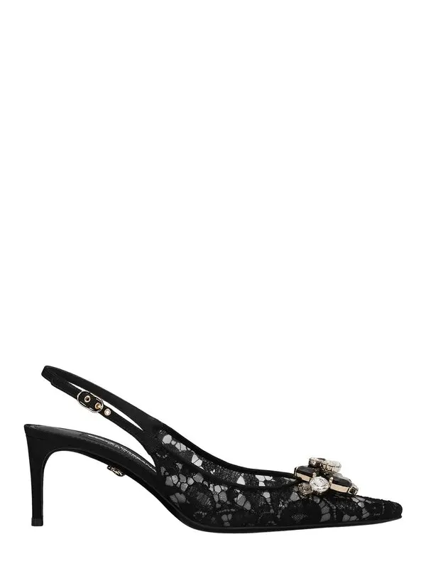 Dolce & Gabbana Rainbow Lace Slingbacks - Black
