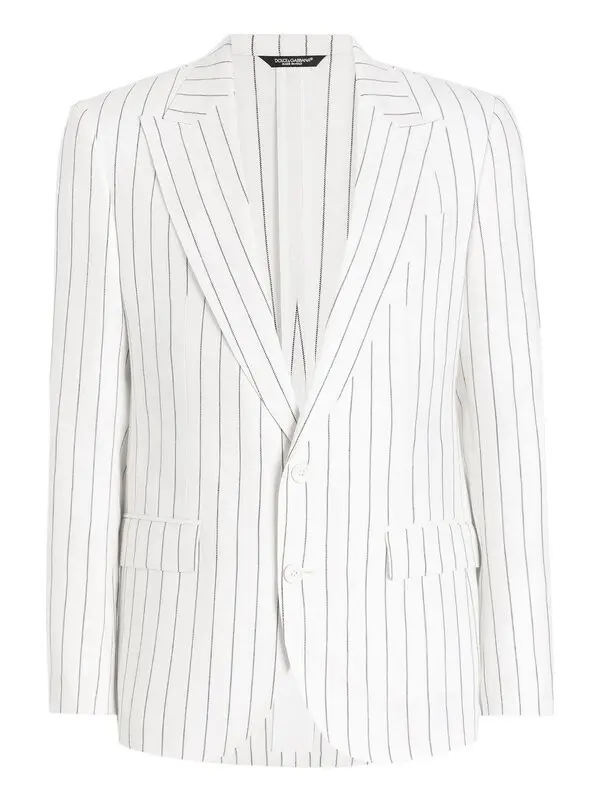Dolce & Gabbana Single-breasted Pinstripe Linen-blend Jacket - Multicolor