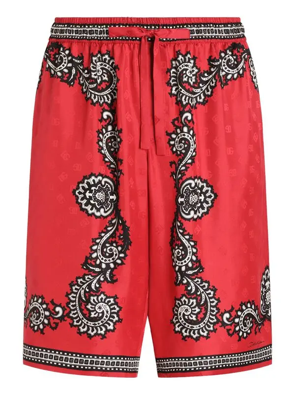 Dolce & Gabbana Bandanna- Silk Jacquard Shorts - Print
