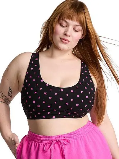 Pink All-day Cotton™ Scoop Sports Bra - Print