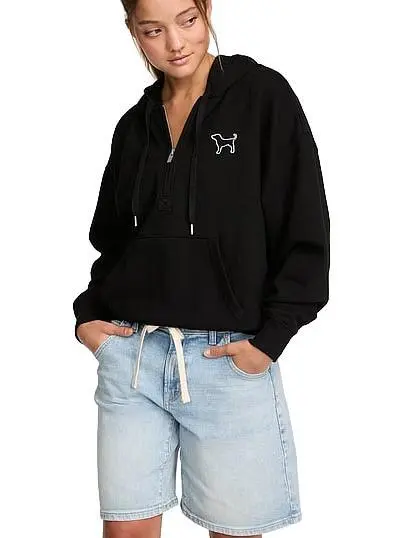 Pink Campus Fleece™ Half-zip Hoodie - Black