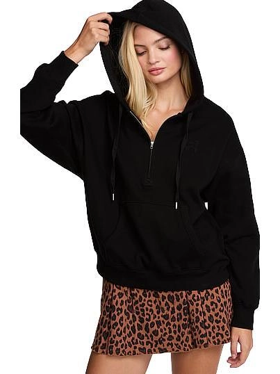 Pink Campus Fleece™ Half-zip Hoodie - Black