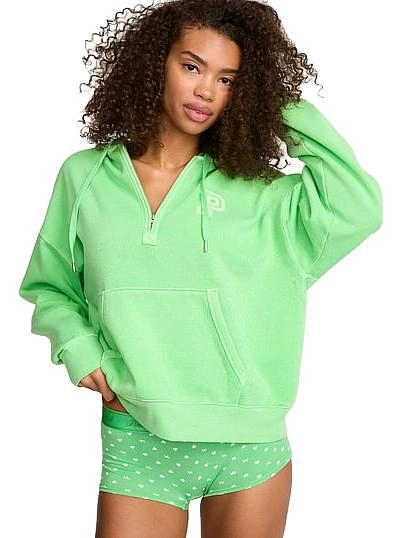 Pink Campus Fleece™ Half-zip Hoodie - Green