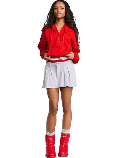 Pink Campus Fleece™ Half-zip Hoodie - Red