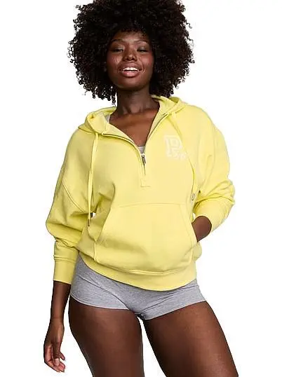 Pink Campus Fleece™ Half-zip Hoodie - Yellow