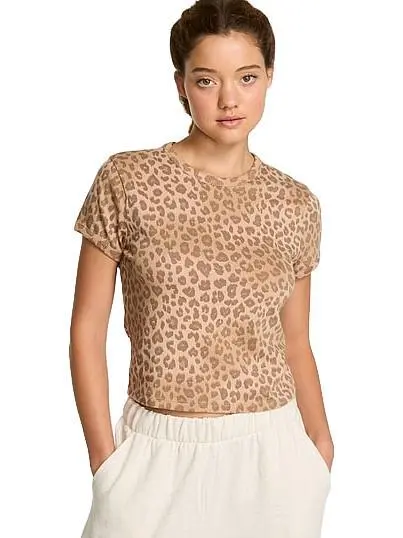 Pink Retro Cotton Tee - Print