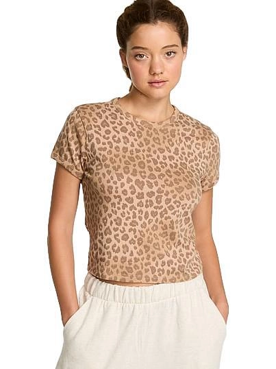 Pink Retro Cotton Tee - Print