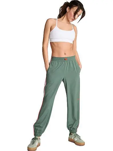 Pink Tech Woven Jogger Pants - Green