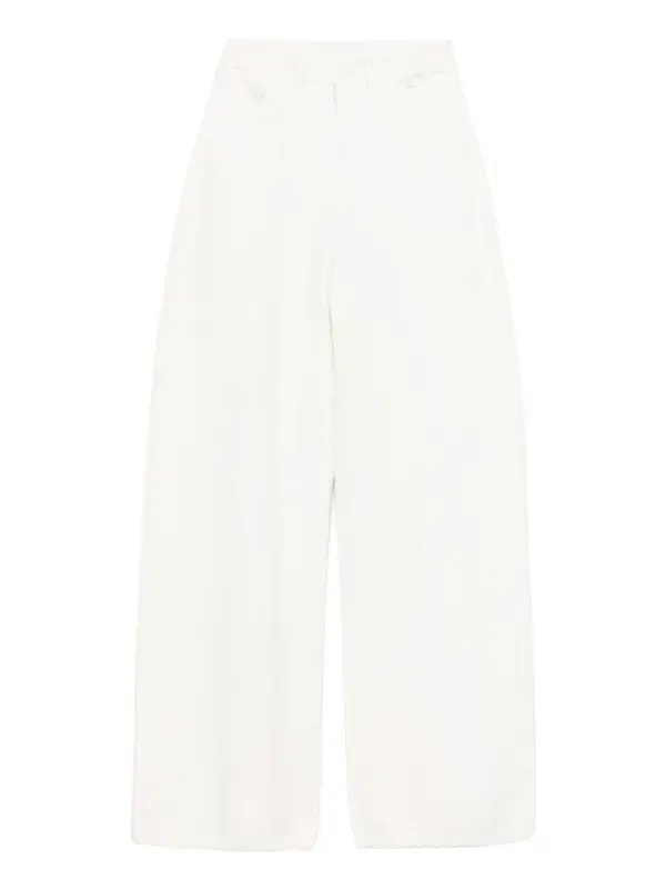 AYA MUSE Knitted Palazzo Pants - White