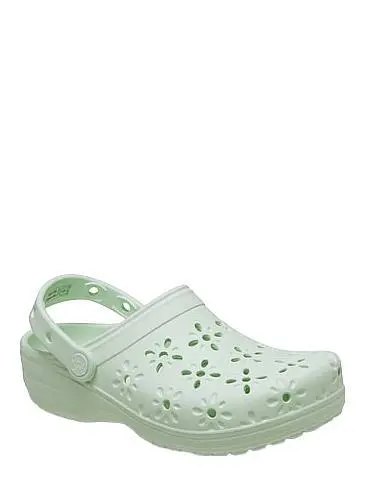 Pink Crocs Classic Floral Cut-out Clog - Green