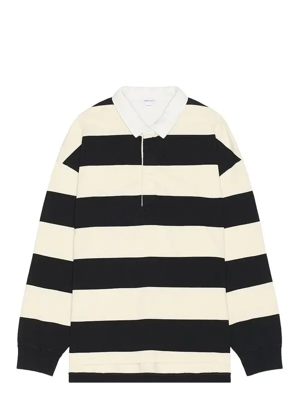 Alexander McQueen Oversized Rugby In Black - Black & Ivory