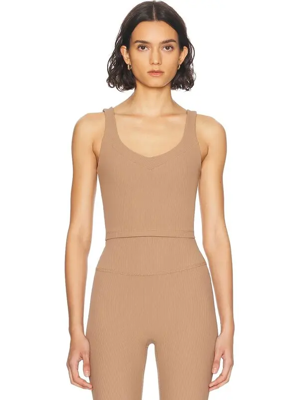 Beyond Yoga Impulse Cropped Tank Top - Desert Sand