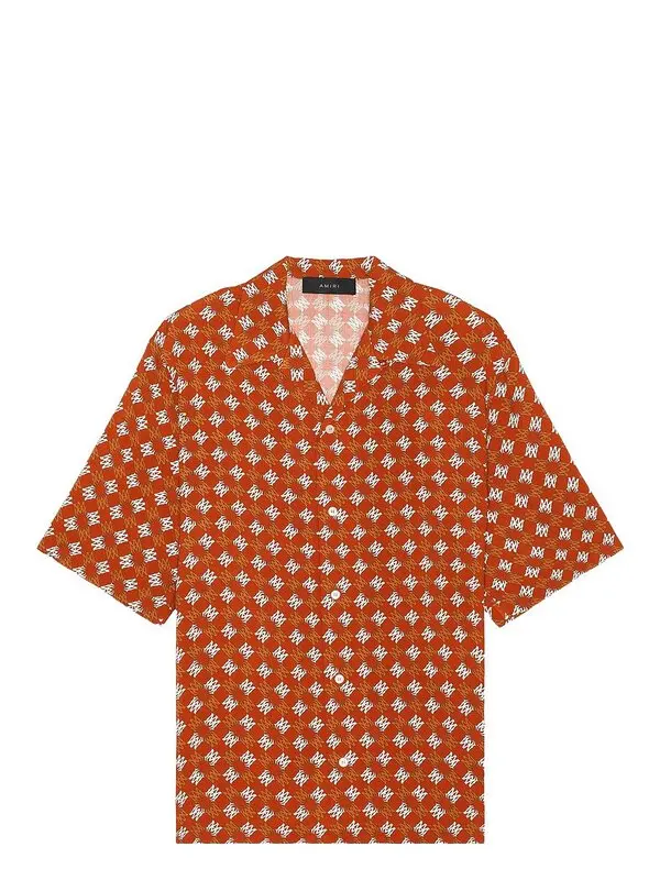 Amiri Ma Quad Camp Shirt In Rust - Burnt Orange