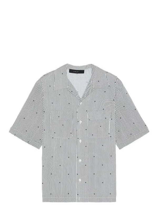 Amiri Ma Pinstripe Camp Shirt - Black