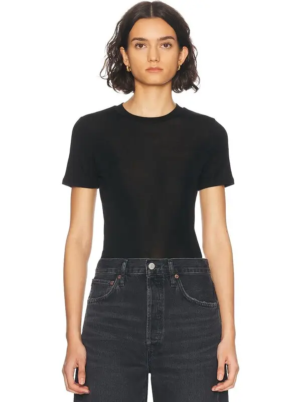 AGOLDE Ronya Layering Rib Tee - Black
