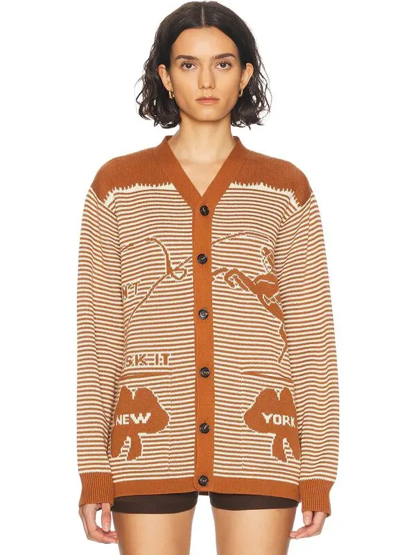 BODE Buckaroo Cardigan - Brown & Cream
