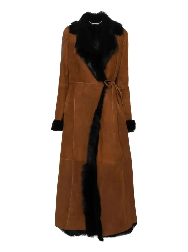 Nour Hammour Joni Shearling Coat - Brown