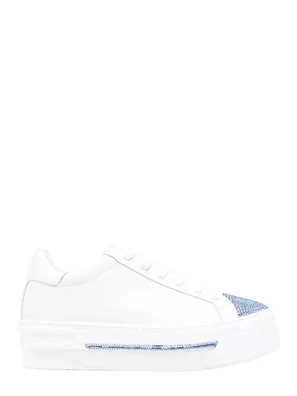 Rene Caovilla Crystal-embellished Sneakers - White