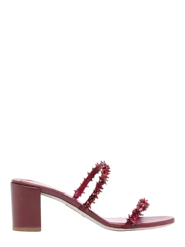 Rene Caovilla Bead Embellishment Sandals - Red