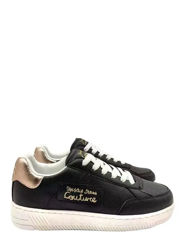 Versace Logo Patch Sneakers - Black