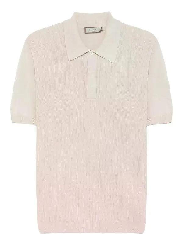 Canali Knitted Polo Shirt - Neutrals