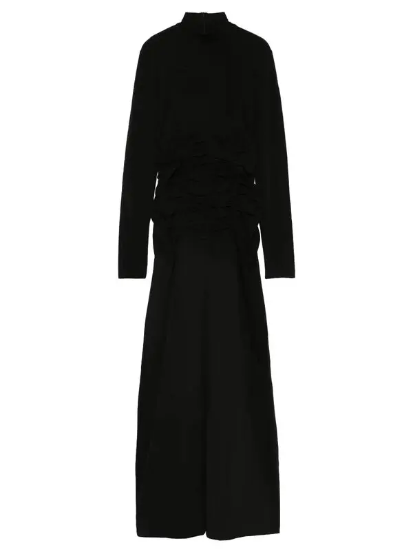 Bite Studios High-neck Ruched Gown - Black