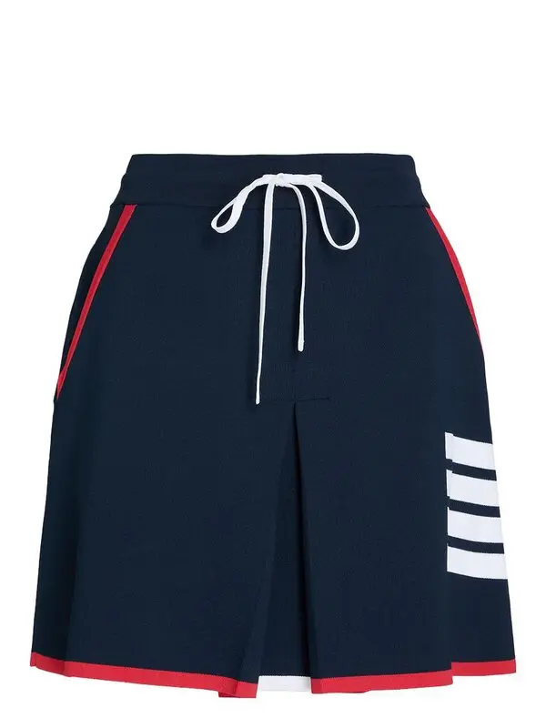 Thom Browne Striped Intarsia-knit Mini Skirt - Navy