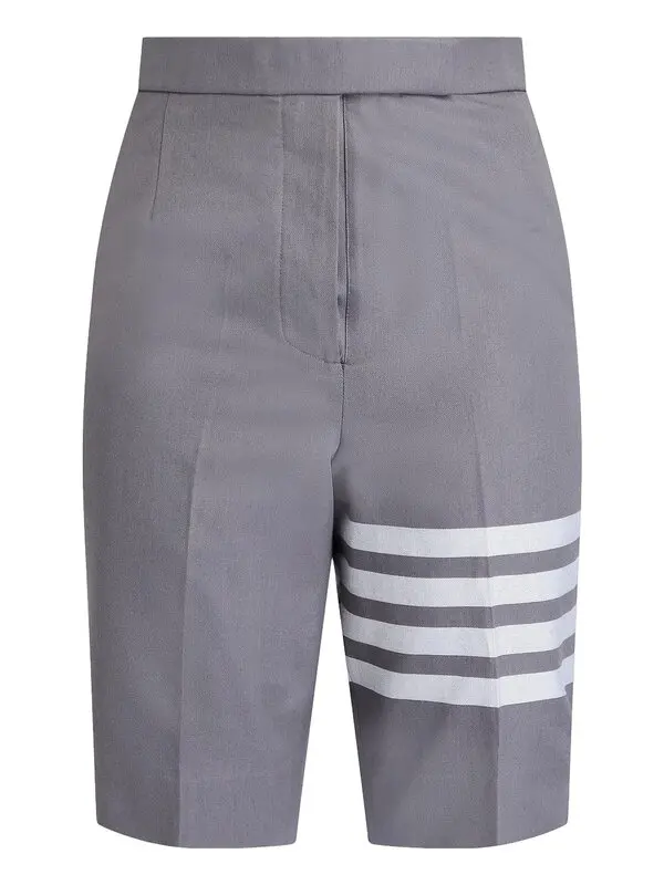 Thom Browne Striped Cotton-twill Shorts - Gray