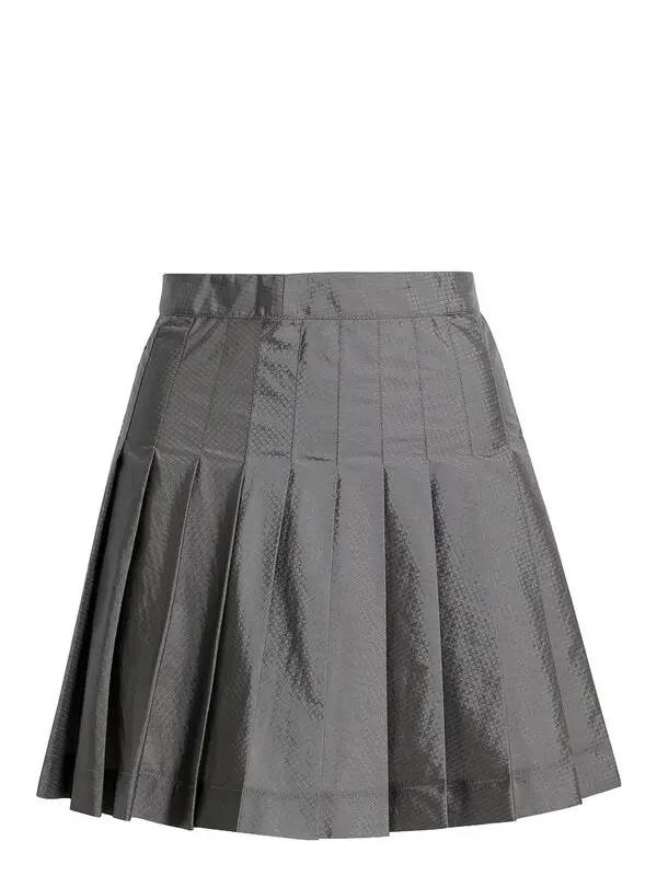Thom Browne Pleated Ripstop Mini Skirt - Gray