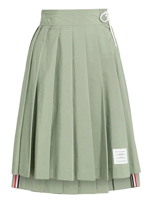 Thom Browne Pleated Cotton-blend Ripstop Skirt - Sage Green