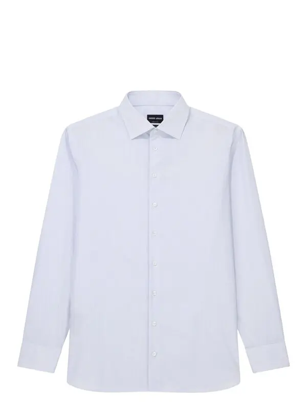 Giorgio Armani Regular-fit Shirt In Luxury Striped Cotton - Blue