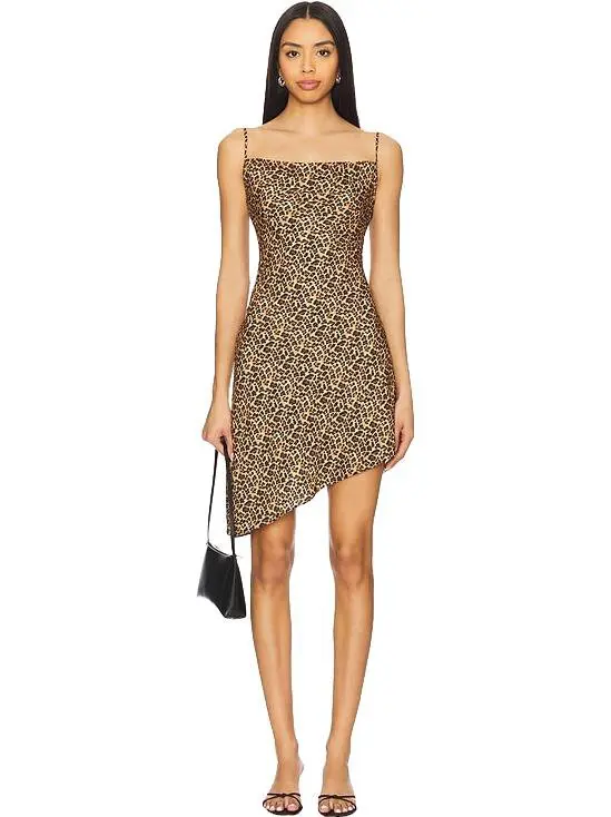 Miaou Helga Leopard Print Dress - Brown