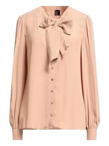 Pinko Bow Shirt In Crepe - Beige