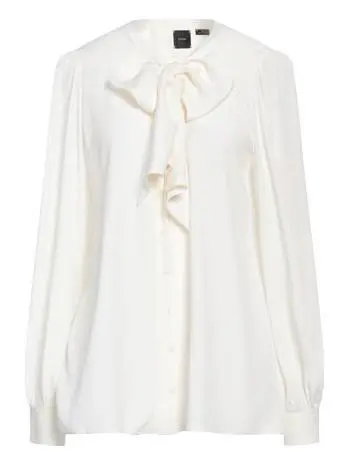 Pinko Bow Shirt In Crepe - White