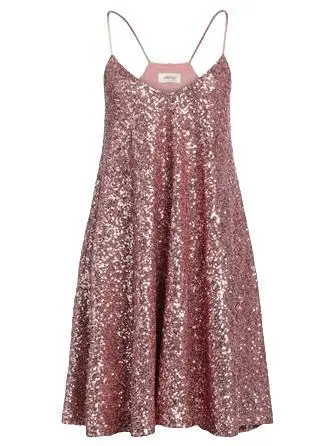 OTTOD'AME Mini Flared Dress - Rose Gold