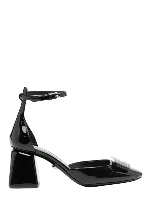 Versace 80mm Leather Pumps - Black