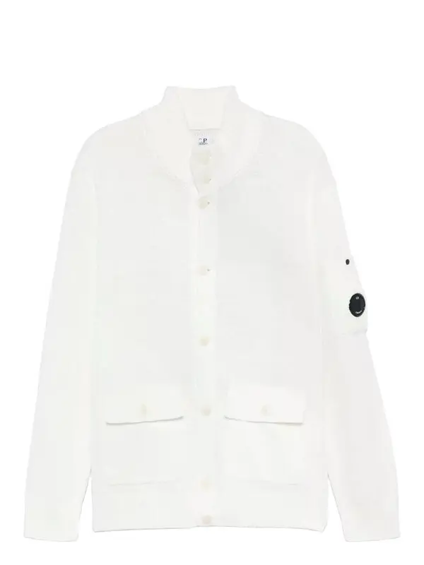 C.P. COMPANY Lens-detail Cardigan - White